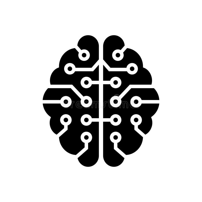 Human Cybernetic Human Brain Icon in Outline Style. Stock Vector ...