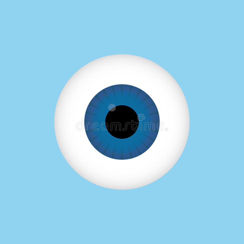 Human 3d Blue Eye. Eye Iris on Blue Background. Realistic Pupil Eyeball ...