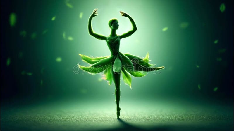 Human Dancing Figure Formed by Green Leaves. Fantasy Concept Stock ...