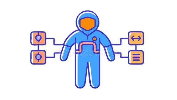 Human Data Interface with Connected Wearable Devices, Vector Design ...