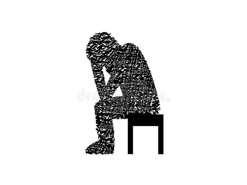 Human in Depression on White Background - 3d Rendering Stock ...