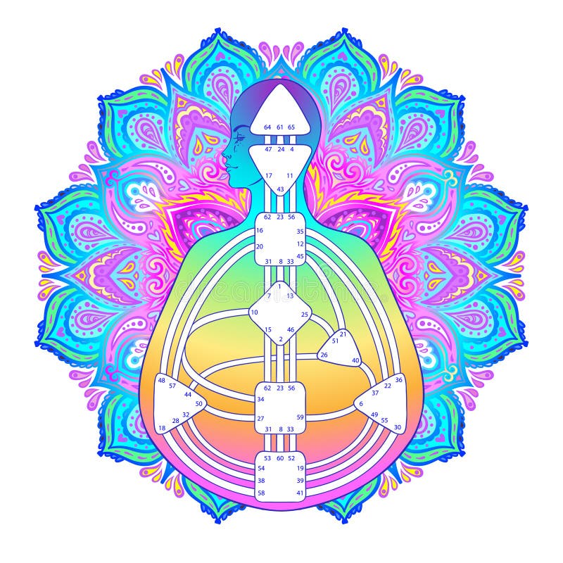 Human Design Bodygraph Chart Design. Vector Isolated Illustration Stock ...