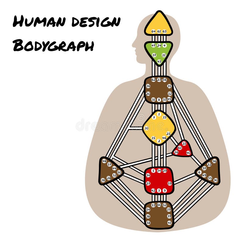 Human Design BodyGraph. Nine Colored Energy Centers Stock Vector ...