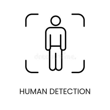 Human Detection Line Vector Icon with Editable Stroke for Placement on ...