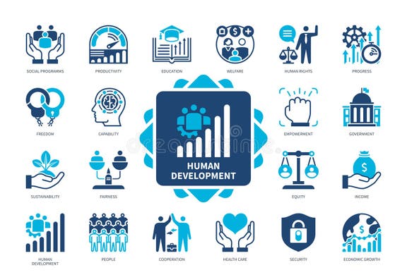 Human Development Solid Icon Set Stock Illustration - Illustration of ...