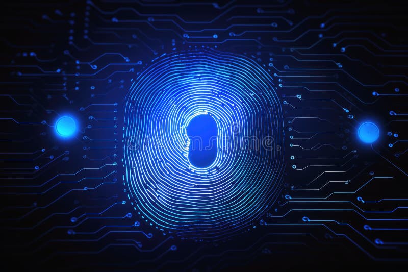 A Human Digital Fingerprint As a Login Stock Illustration ...