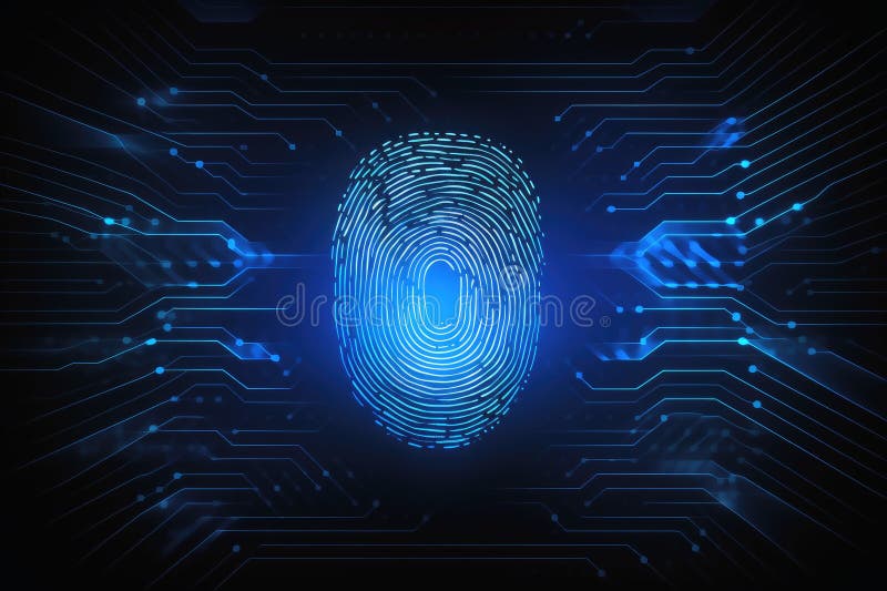A Human Digital Fingerprint As a Login Stock Illustration ...