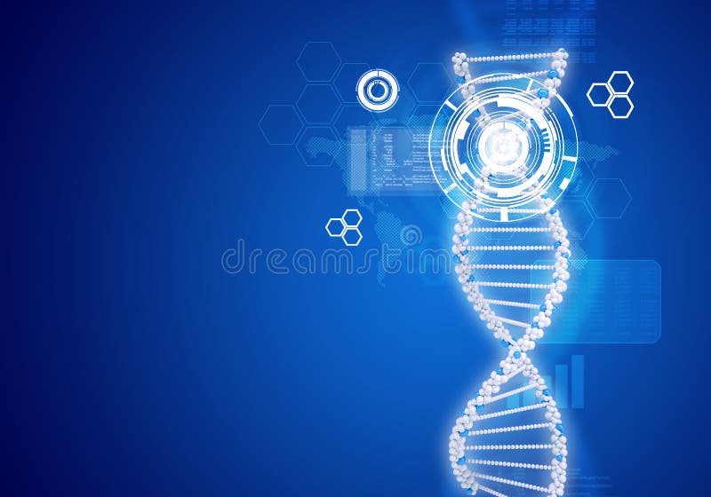Human DNA. Background of White Ring with Hexagon Stock Illustration ...