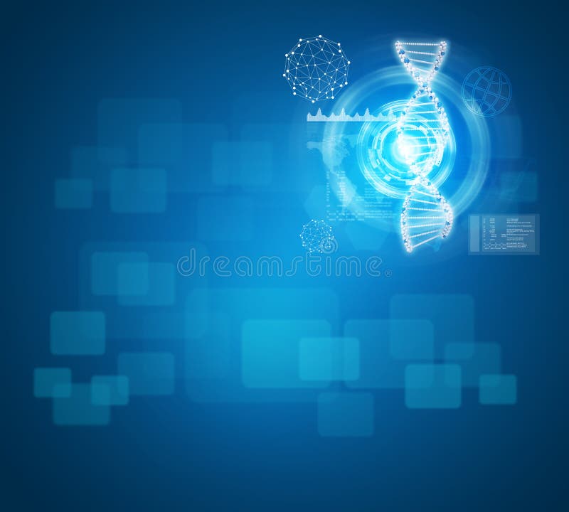 Two Human DNA. Background of White Ring with Stock Illustration ...