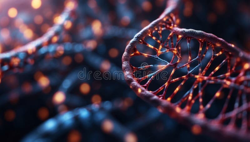 Human DNA Complex Spiral Structure Medical Human Genome Concept. Stock ...