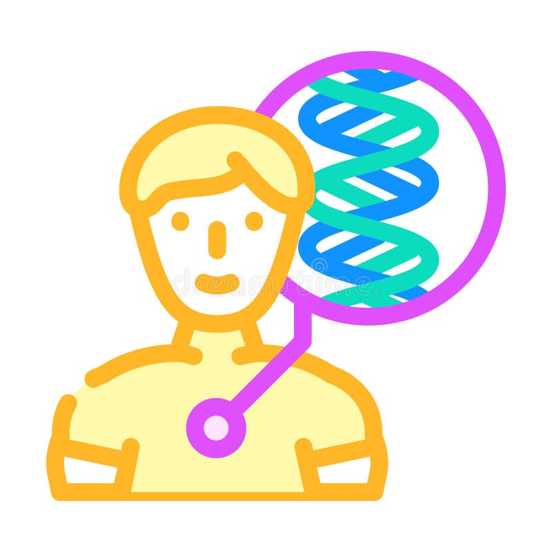 Human with Dna Genetic Engineering Color Icon Vector Illustration Stock ...