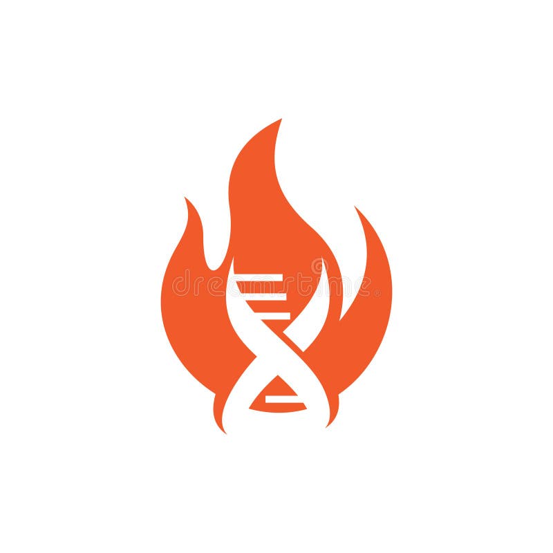 Human Dna Genetic Fire Creative Logo Stock Vector - Illustration of ...