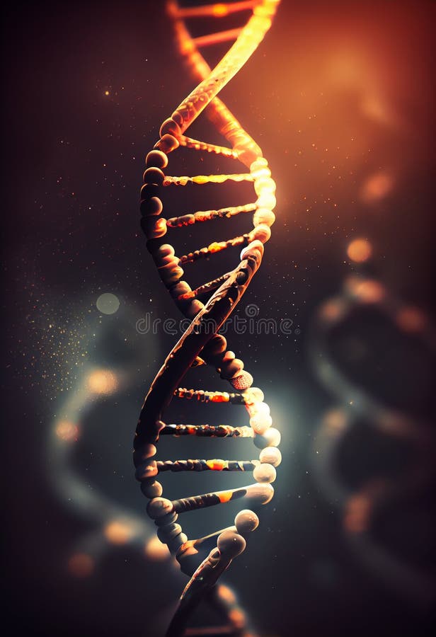 Human DNA on a Glare Background. AI Generated. Stock Illustration ...