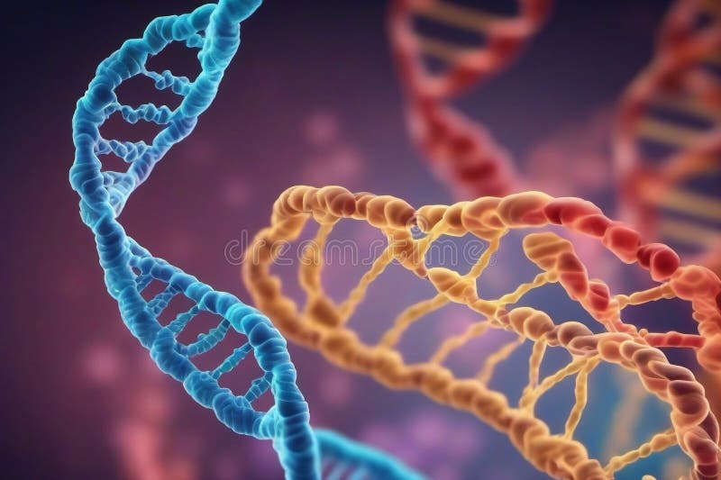 Human DNA Helix on Microscope Stock Illustration - Illustration of ...