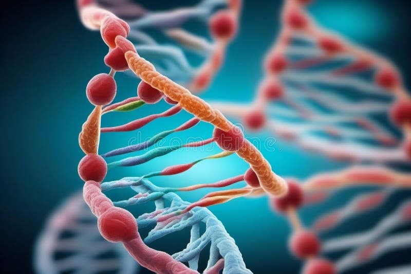 Human DNA Helix on Microscope Stock Illustration - Illustration of ...