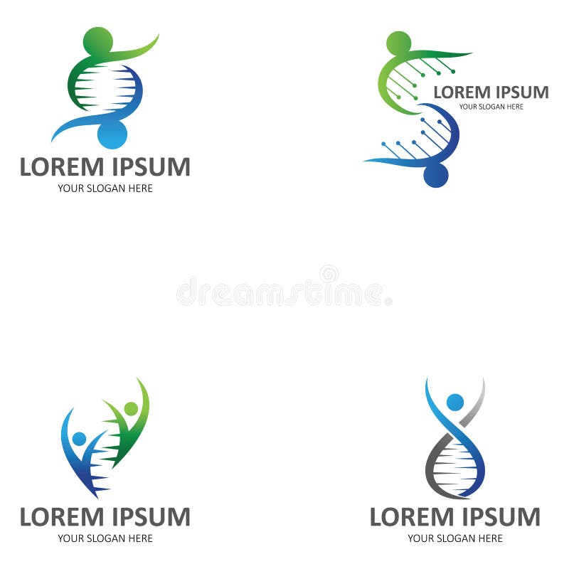 Human DNA Logo Icon Design-vector. Stock Vector - Illustration of ...