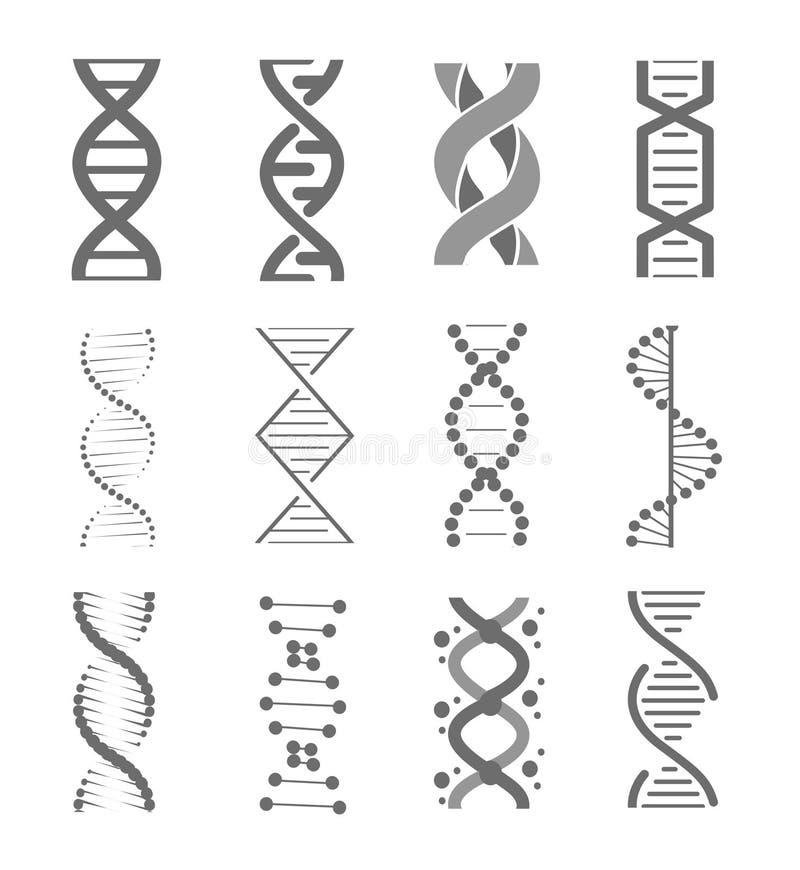 Human Dna Research Technology Symbols. Adn Helix Structure, Genomic ...