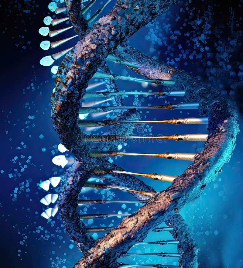 Human DNA Structure with Blue Helix Stock Illustration - Illustration ...