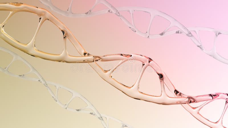 Human Dna Structure with Glass Helix, Deoxyribonucleic Acid on Blue ...