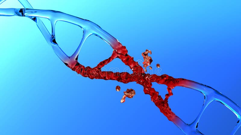 Human Dna Structure with Glass Helix Destroyed, Transition To Liquid ...
