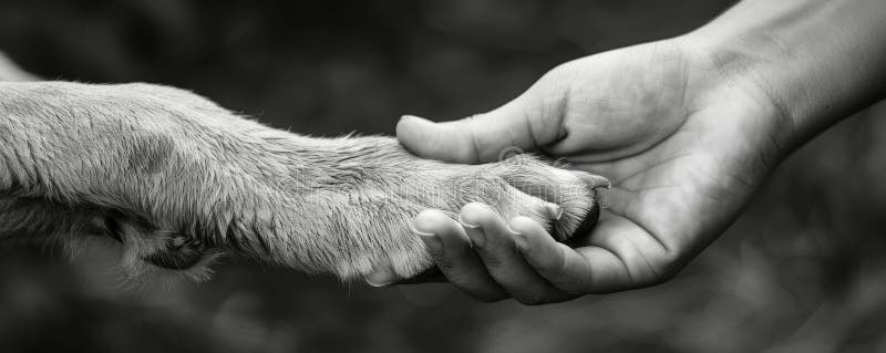 Human and Dog Paw Handshake Stock Photo - Image of kindness ...