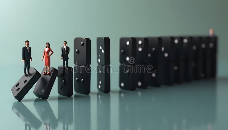 Human Dominoes: the Ripple Effect of Actions Stock Illustration - Illustration of figures, brand ...