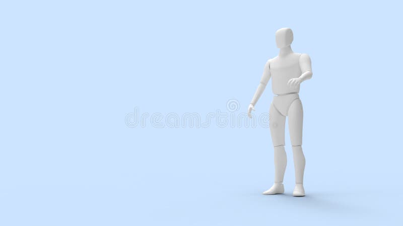 Human Dummy Robot AI Model Isolated in Light Blue Studio Background ...