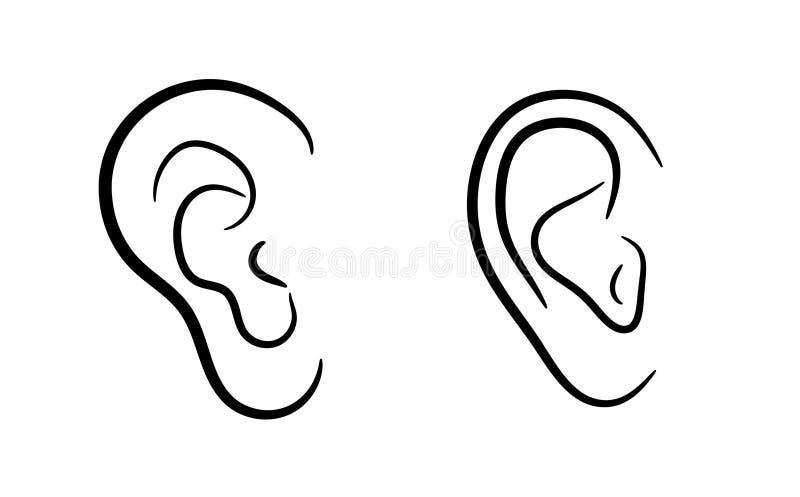 Human Ear Anatomical Icon , Listen Sign Vector Illustration. Stock ...