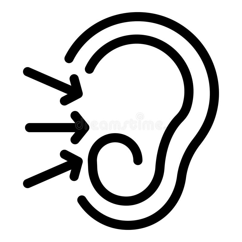 Human Ear Hearing Sound Waves Icon Stock Vector - Illustration of noise ...