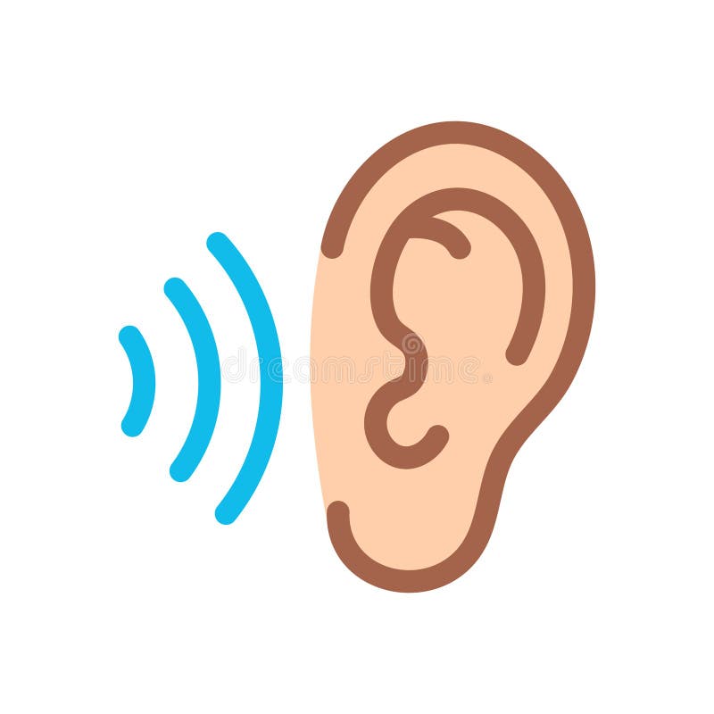 Human Ear Icon in Line and Fill Style. Stock Vector - Illustration of ...