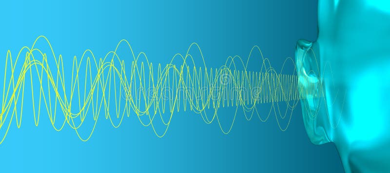 Human Ear with Incoming Vibrations in Different Frequencies Stock ...