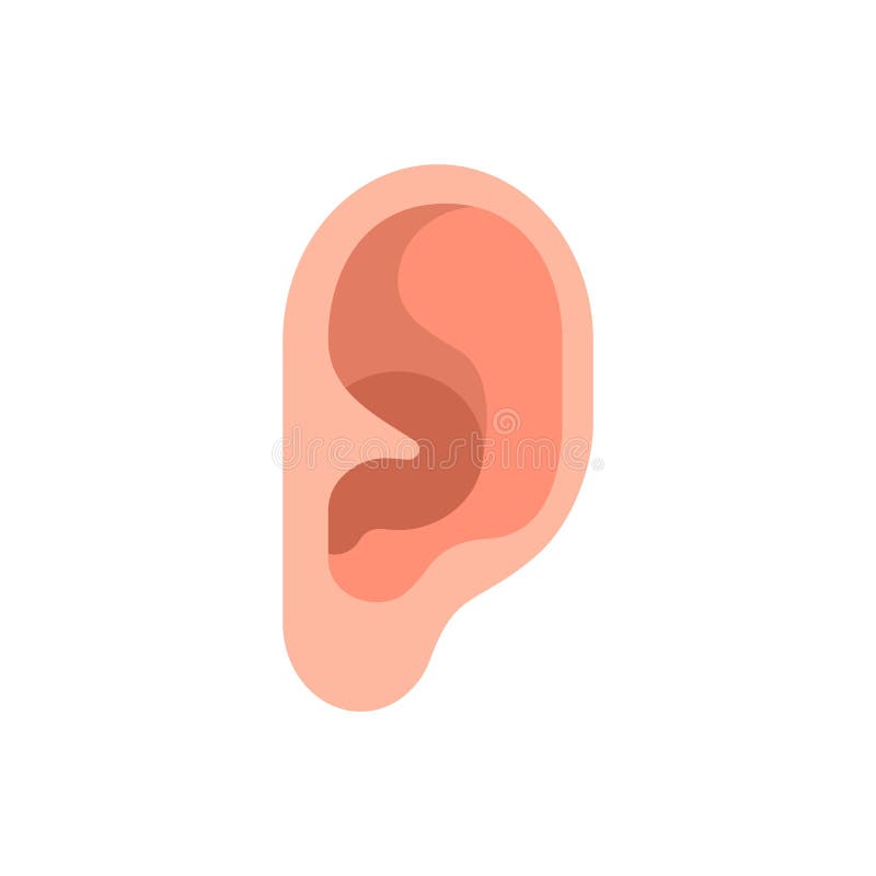 Human Ear Isolated. Body Part Symbol Stock Vector - Illustration of ...