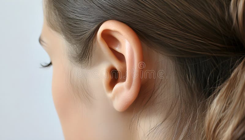Human Ear Isolated on White Close Up Stock Image - Image of listen ...