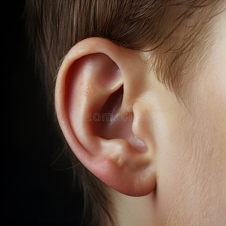 Human Ear, Natural Outside Ear Stock Illustration - Illustration of ...