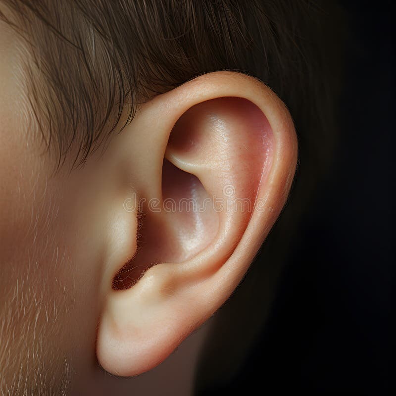 Human Ear, Natural Outside Ear Stock Illustration - Illustration of ...