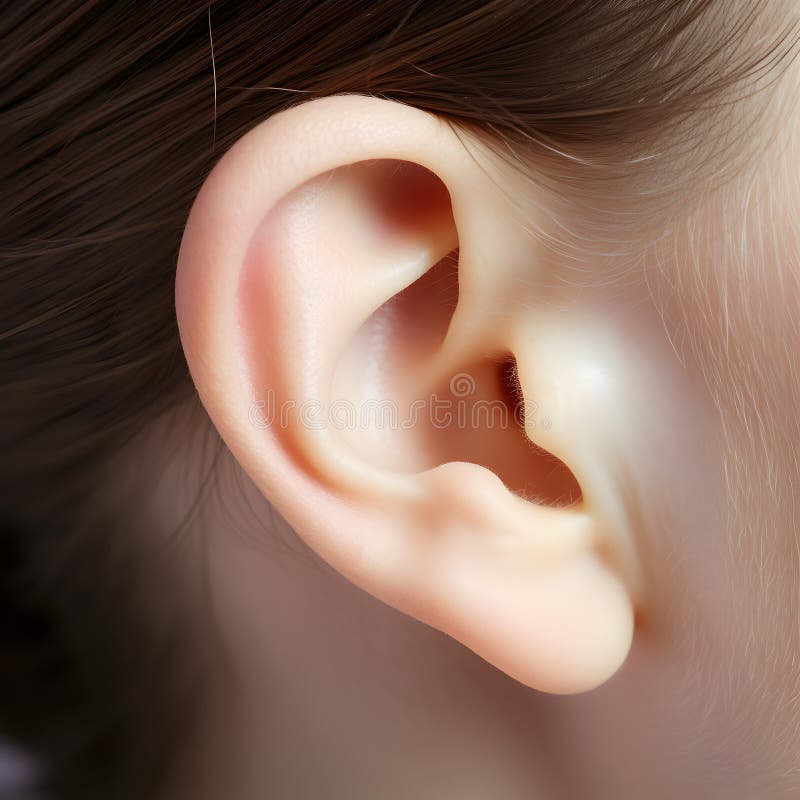 Human Ear, Natural Outside Ear Stock Illustration - Illustration of ...