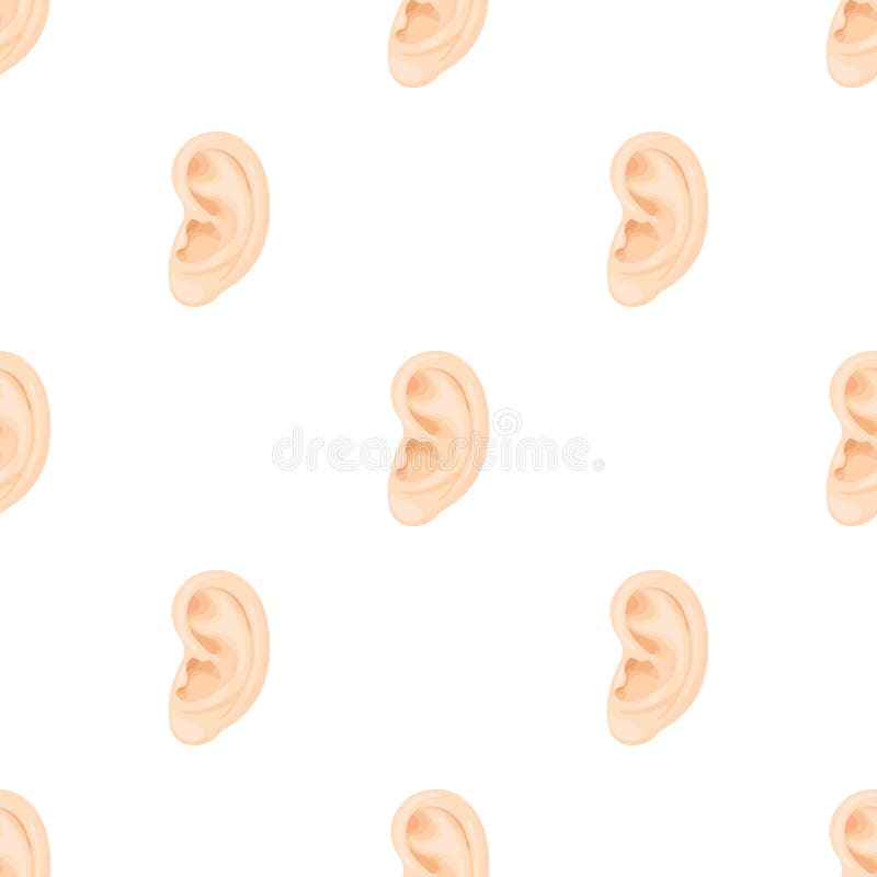 Human Ear Pattern Seamless Vector Stock Vector - Illustration of symbol ...