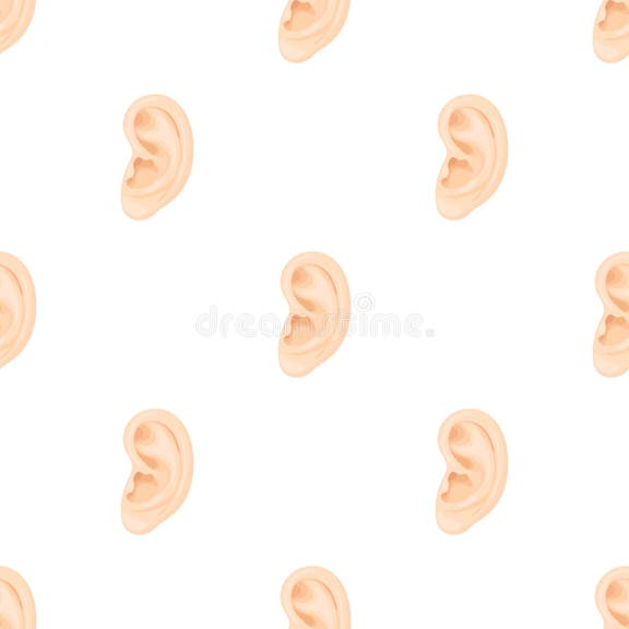 Human Ear Pattern Seamless Vector Stock Vector - Illustration of symbol ...
