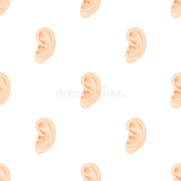 Human Ear Pattern Seamless Vector Stock Vector - Illustration of symbol ...