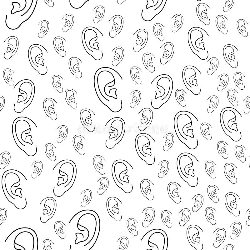 Human ear seamless pattern stock vector. Illustration of deafness ...