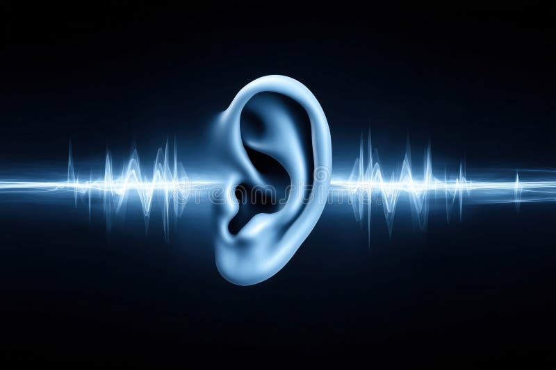 Human Ear with Sound Waves, Concept of Hearing, Audio Perception and ...
