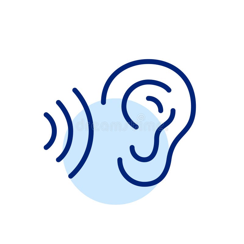 Human Ear with Sound Waves Symbol. Pixel Perfect Icon Stock Vector ...