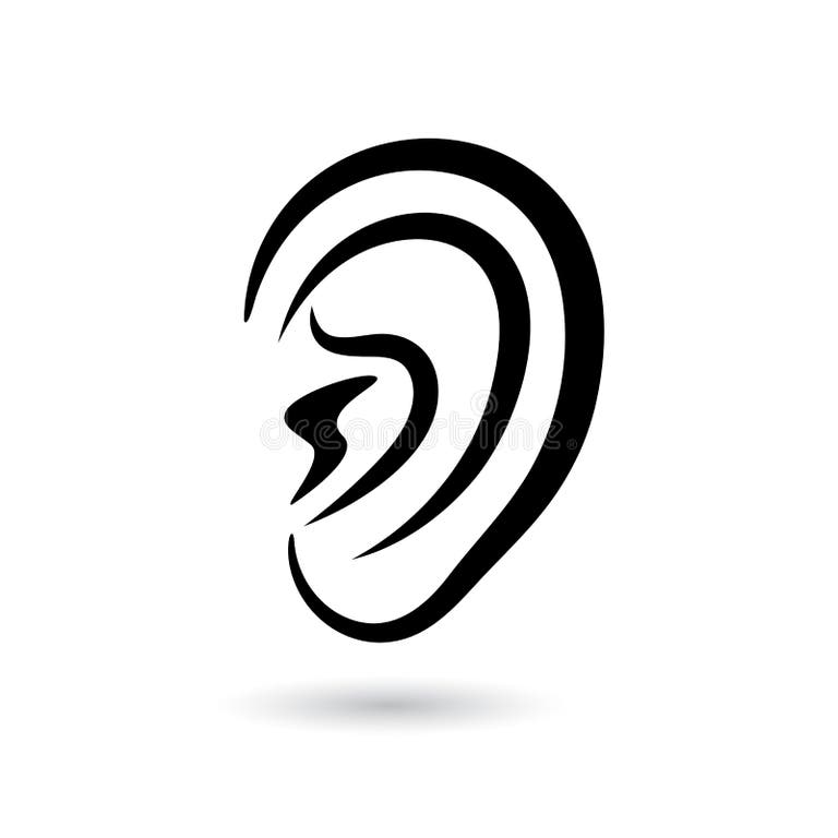 Human Ear Black White Stock Illustrations – 3,306 Human Ear Black White ...