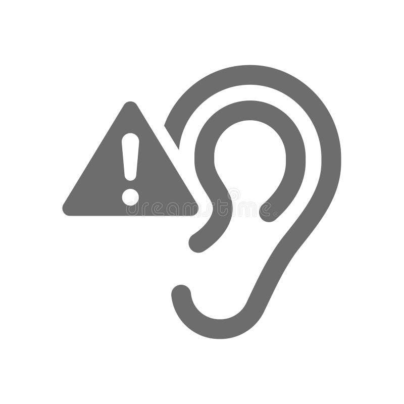 Human Ear with Warning Exclamation Point Sign Stock Vector ...