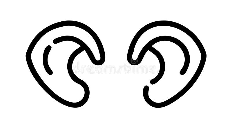 Human Ears Anatomy Vector Icon â€ Hearing Auditory, Vector Design ...