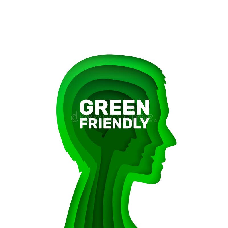 Human Ecology Green Friendly Sign on a White Background. Stock Vector ...