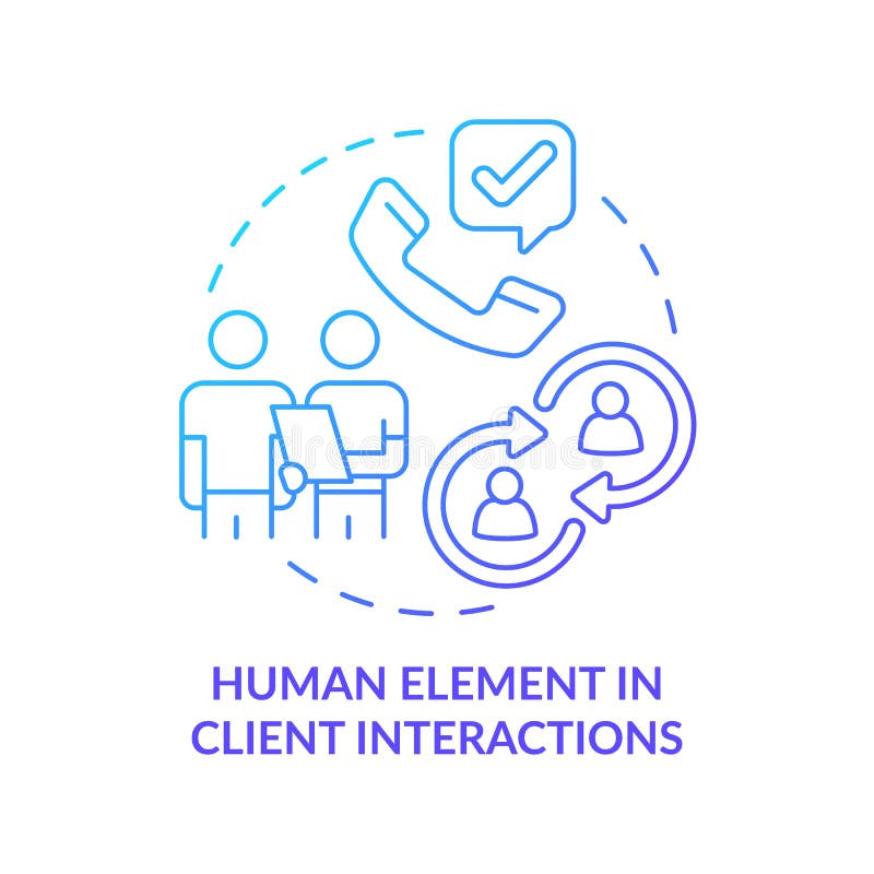 Human Element in Client Interactions Blue Gradient Concept Icon Stock ...