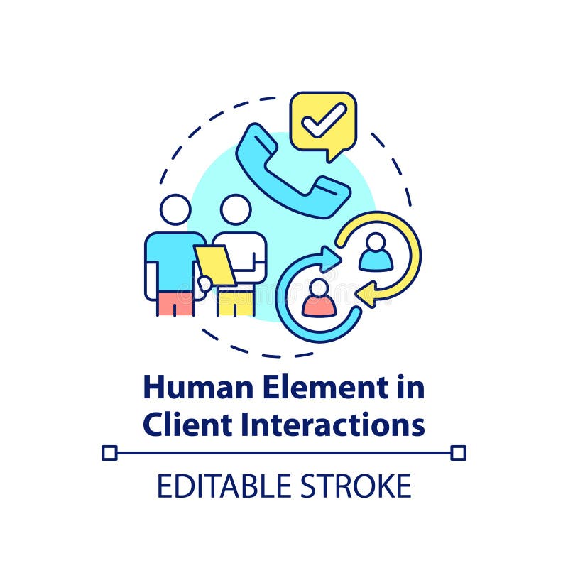 Human Element in Client Interactions Concept Icon Stock Vector ...