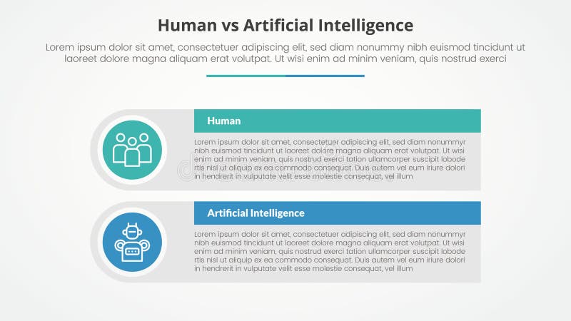 Human Employee Vs Ai Artificial Intelligence Versus Comparison Opposite Infographic Concept for ...