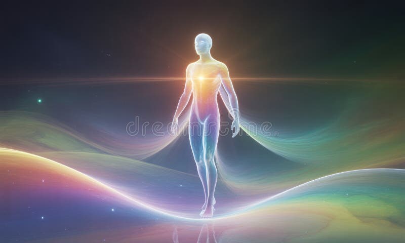 Human Energy Field and Aura Visualization Stock Illustration ...